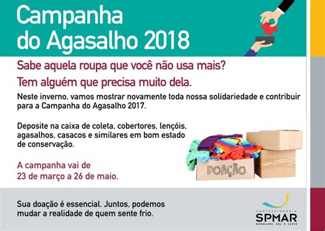 É tempo de doar SPMAR apoia a Campanha do Agasalho 2018