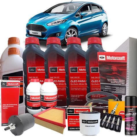Kit Óleo 5w30 Motorcraft E Filtros Revisão 80 000 Km Ford New Fiesta 1