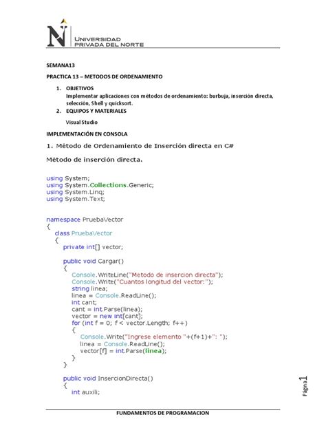 metodos ordenamiento 2 pdf c sharp lenguaje de programación estructura de datos de matriz