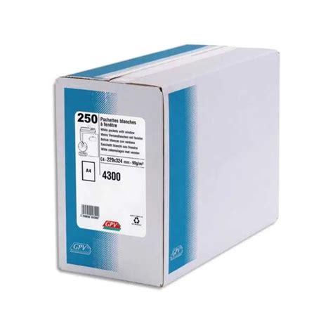 GPV Boîte de 250 pochettes auto adhésives velin Blanc 90g format