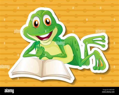 Illustration Of A Frog Reading A Book Stock Vector Image Art Alamy