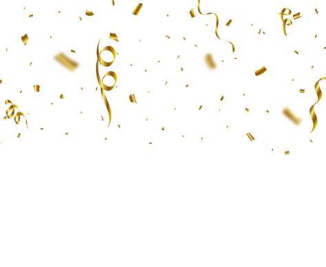 Golden Confetti And Ribbon Falling Illustration Golden Confetti And