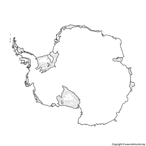 Mapa de la Antártida Político Físico Mudo Bases y Temperatura