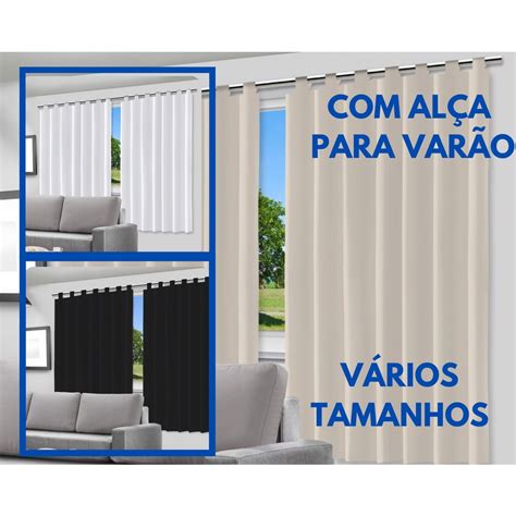 Cortina Blackout Blecaute Alça Para Varão Corta Luz Sala Quarto Cozinha