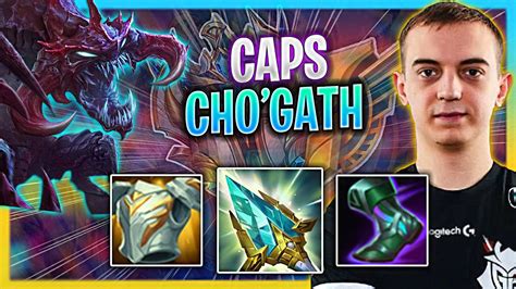 CAPS TRIES NEW META CHO GATH MID G2 Caps Plays Cho Gath Mid Vs Zac