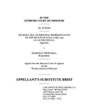 Fillable Online Courts Mo Sc Appellant Substitute Brief Doc