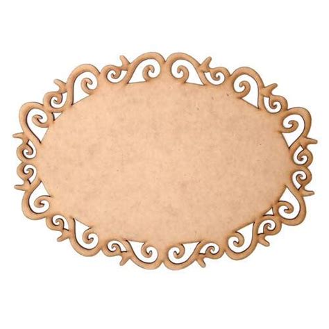 Placa De MDF Arabesco Oval 3 Ref 11175 20x30cm