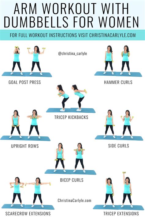 6 Day Dumbbell Arm Exercises For Female Beginners For Women Fitness And Workout Abs Tutorial