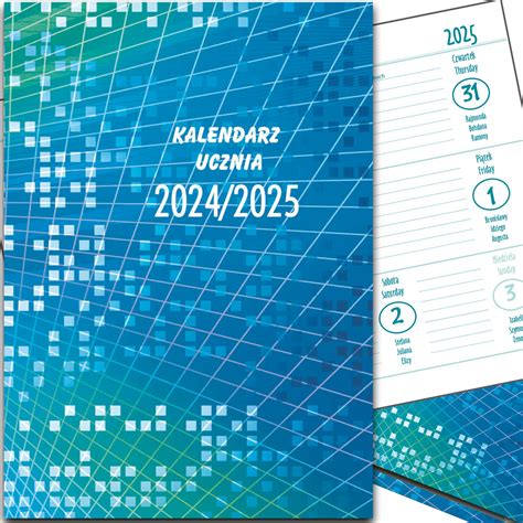 KALENDARZ UCZNIA 2024 2025 A6 TYGODNIOWY KSIĄŻKOWY TERMINARZ