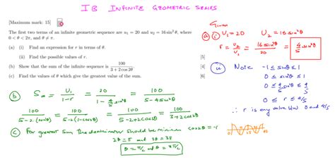 ib infinite geometric series sumant s 1 page of math