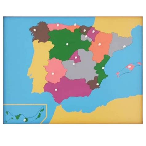 MAPA PUZZLE DE ESPAÑA SIN MARCO MONTESSORI Juegos y materiales