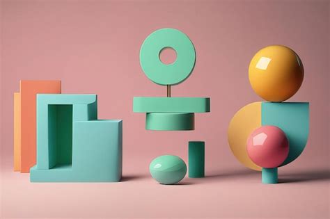 Premium Ai Image D Rendering Of Abstract Geometric Shapes Background
