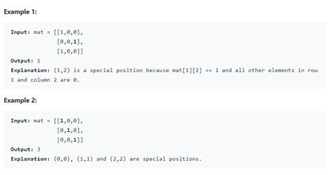 leetcode 리트코드 1582 speical positions in a binary matrix python 민석강