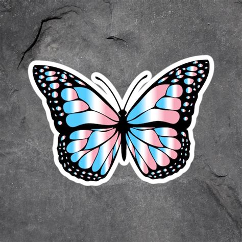 Transgender Butterfly Sticker Trans Pride Monarch Butterfly Etsy