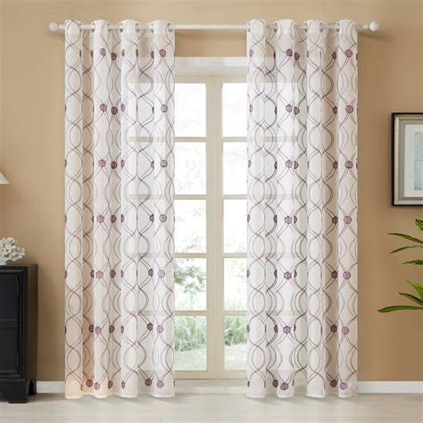 Amazon Top Finel White Sheer Curtains 84 Inches Long Purple