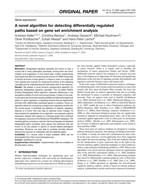 pdf a novel algorithm for detecting differentially regulated paths based on gene set