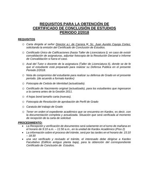 PDF REQUISITOS PARA LA OBTENCIÓN DE CERTIFICADO DE REQUISITOS