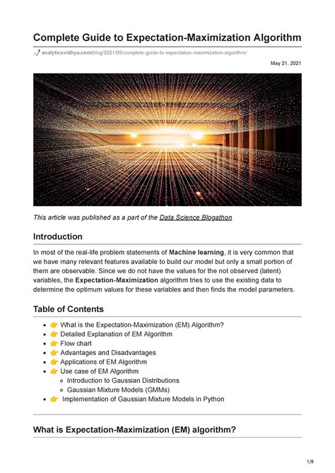 complete guide to expectation maximization algorithm may 21 2021 complete
