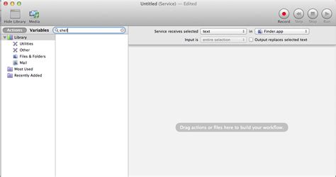 Osx Mountain Lion Where Is Shell Script In Automator Super User