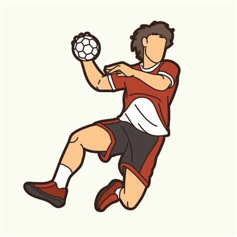 Jugador Masculino De Deporte De Balonmano De Dibujos Animados 8630592