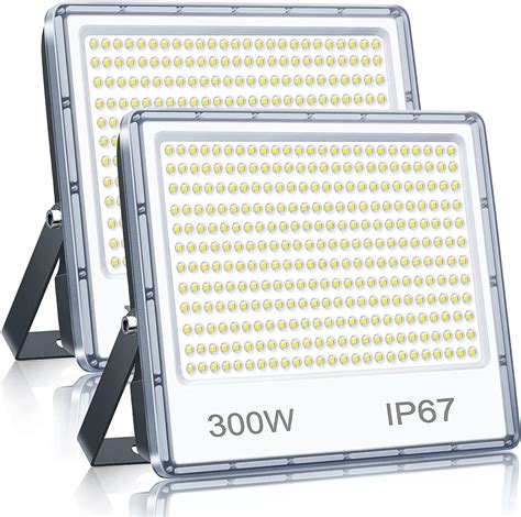 YIQIBRO 300W LED Floodlight Outdoor 2 Pack IP67 Waterproof Outside