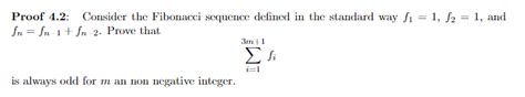 solved proof 4 2 consider the fibonacci sequence defined in