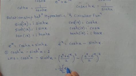 Hyperbolic Function Youtube