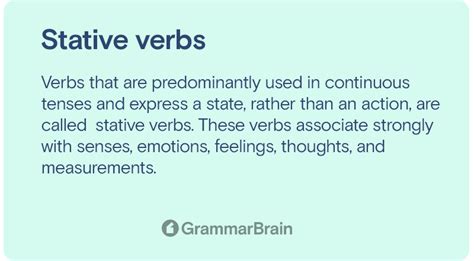 Understanding Stative Verbs Definition Examples Word List