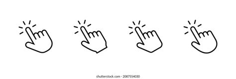Hand Click Icons Set Pointer Sign Stock Vector Royalty Free