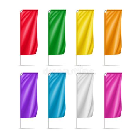 Bandeiras Verticais Coloridas Isoladas Em Branco Ilustração do Vetor