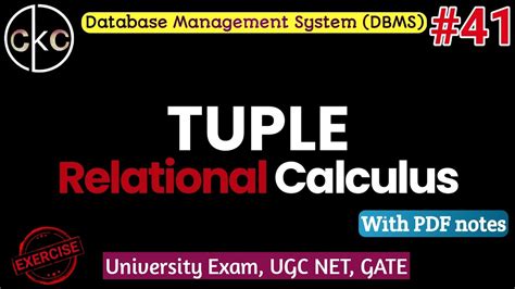 Tuple Relational Calculus In Relational Calculus TRC In Dbms With