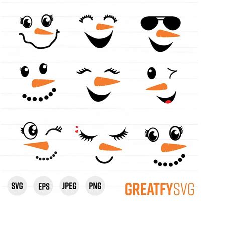 Snowman Christmas Face Svg Snowman Svg Christmas Face Svg Inspire