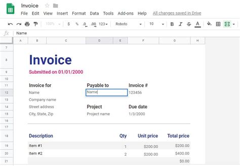 Google Docs Invoice Template Docs Sheets Invoice Simple Google Docs