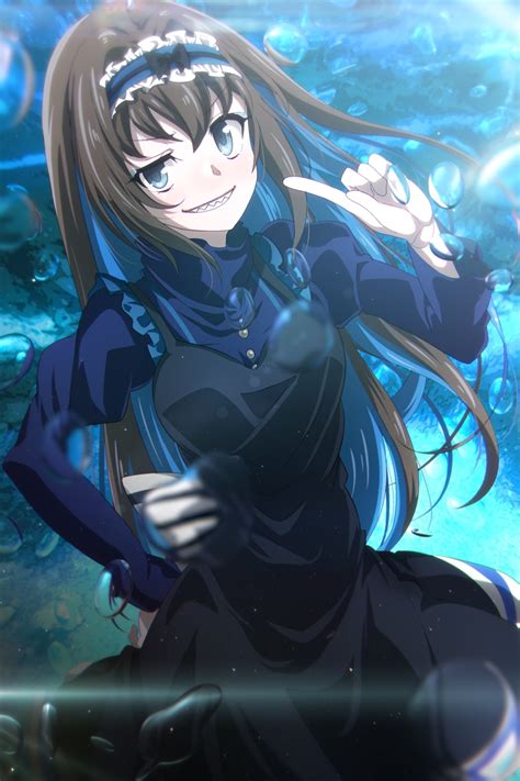 Safebooru 1girl Alternate Hair Length Alternate Hairstyle Black Hair Blue Dress Blue Eyes Blue