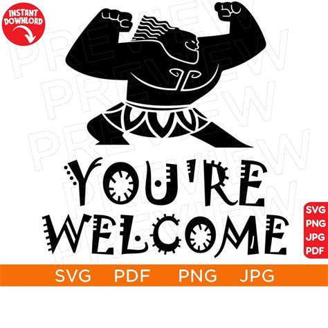 You Re Welcome Maui Svg Moana SVG Princess SVG Disneyworld Ears Svg
