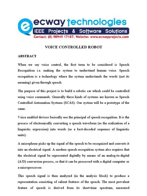 voice controlled robot pdf