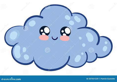 Vector De Ilustración De Nube Azul Lindo Ilustración del Vector
