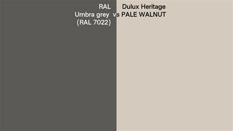 RAL Umbra Grey RAL 7022 Vs Dulux Heritage PALE WALNUT Side By Side