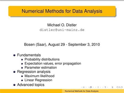 numerical methods for data analysis