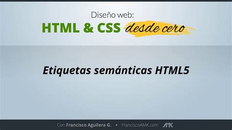 Html Y Css Desde Cero Etiquetas Sem Nticas Html Youtube