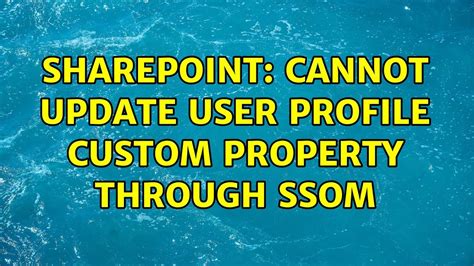 Sharepoint Cannot Update User Profile Custom Property Through Ssom