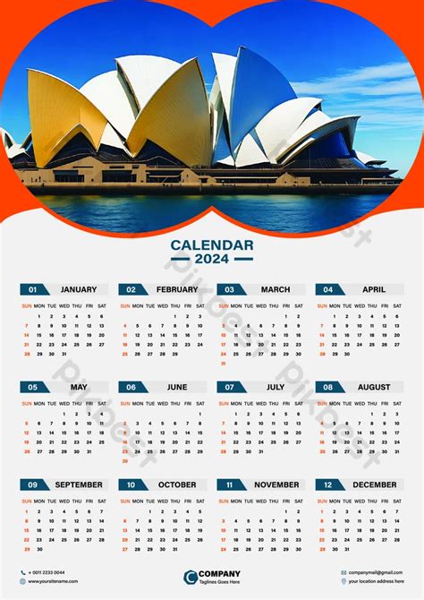 Calendário 2024 para Baixar Grátis em PNG e CDR Imagem Legal