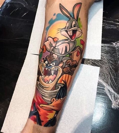 Looney Tunes Tattoos For Men Animated Cartoon Ink Ideas