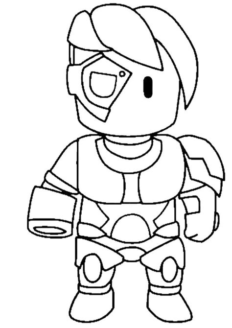 Kolorowanka Cyborg Stumble Guys Kolorowanki