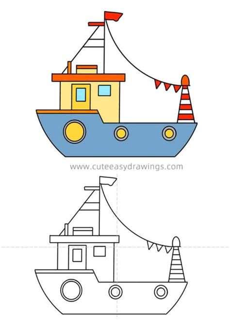 Easy Boat Drawing Ideas How To Draw A Boat Blitsy