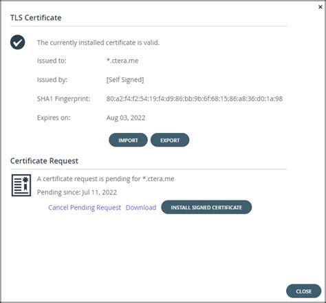 installing a tls certificate