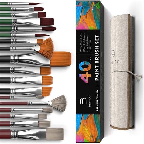 Set De 40 Pinceles Profesionales Acrílica Oleo Acuarelas MercadoLibre