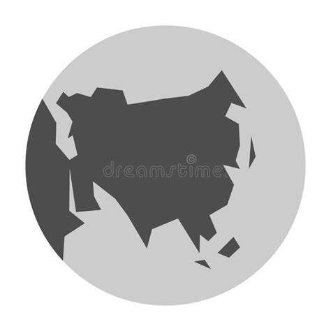 Globo Terrestre Simplificado Mapa Mundial Focado Na ásia Ilustração