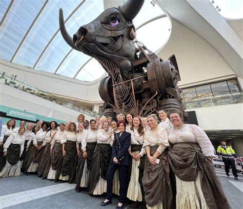 Ozzy The Bull Unveiled By Sharon Osbourne At Birmingham New Street Station