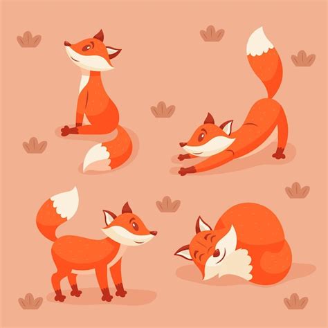 Hand Getekende Vos Collectie Gratis Vector